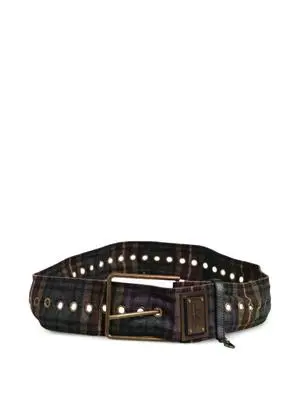 Dolce & Gabbana Plaid Pattern Belt - Brown