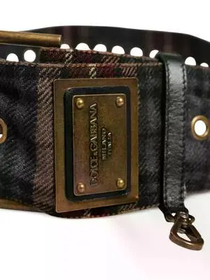 Dolce & Gabbana Plaid Pattern Belt