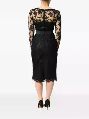 Dolce & Gabbana Lace Trim Midi Dress