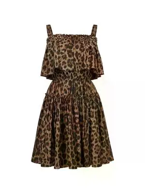 Dolce & Gabbana Leopard-print Tiered Mini Dress