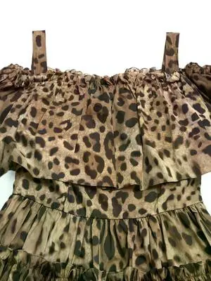 Dolce & Gabbana Leopard-print Tiered Mini Dress