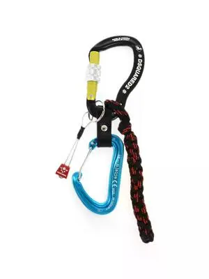 Dsquared2 Double Carabiner Textile Keyring - Black