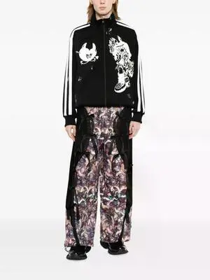 KIDILL Graphic Print Zip Jacket With Stripe Detailing