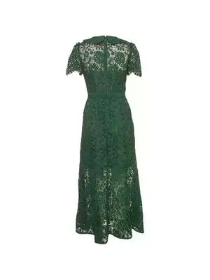 SELF-PORTRAIT Floral Lace Maxi Dress With Embellished Buttons