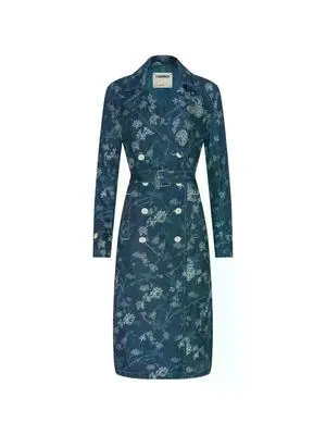 L'Agence Bradley Floral Print Trench Coat