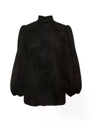 Zimmermann High Neck Puff Sleeve Blouse