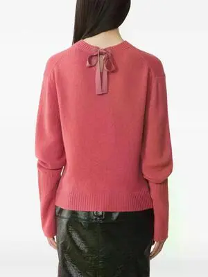 LANVIN Cashmere Sweater With Grosgrain Ribbon Detail - Pink