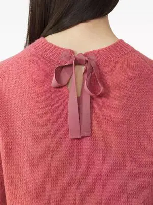 LANVIN Cashmere Sweater With Grosgrain Ribbon Detail - Pink