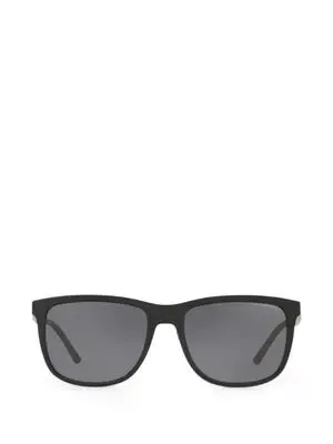 Armani Exchange Tortoiseshell Effect Rectangle Frame Sunglasses - Black