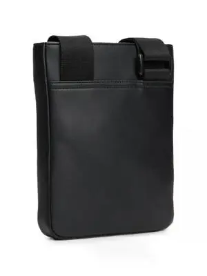 Tommy Hilfiger Logo Patch Ribbed Messenger Bag - Black