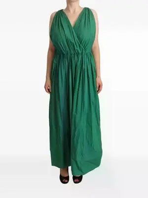 Dolce & Gabbana Pleated V-neck Maxi Dress