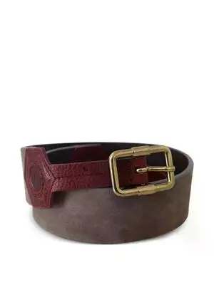 Gianfranco Ferre Wide Belt With Engraved Logo Buckle
