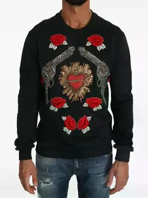 Dolce & Gabbana Sacred Heart Embellished Crew Neck Sweater