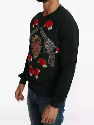 Dolce & Gabbana Sacred Heart Embellished Crew Neck Sweater