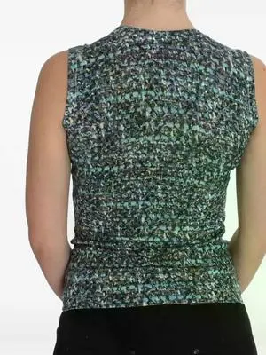 Dolce & Gabbana Abstract Print Sleeveless Fine Knit Top