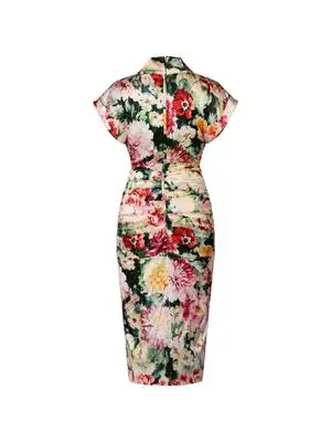 Dolce & Gabbana Floral Print V-neck Midi Dress