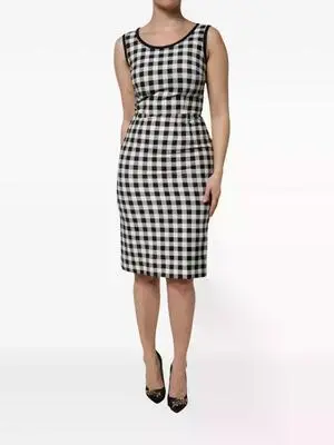 Dolce & Gabbana Gingham Check Sleeveless Midi Dress