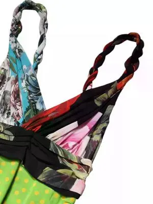 Dolce & Gabbana Floral Patchwork Ruched Mini Dress