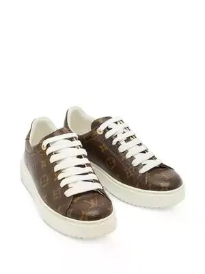 LOUIS VUITTON Time Out Monogram Canvas Low Top Sneakers - Brown