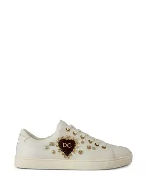 Dolce & Gabbana Stud-embellished Leather Sneakers