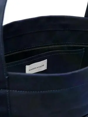 Maison Kitsuné Large Fox Head Cotton Tote - Blue