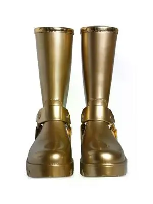Dolce & Gabbana Metallic Buckle Detail Rain Boots