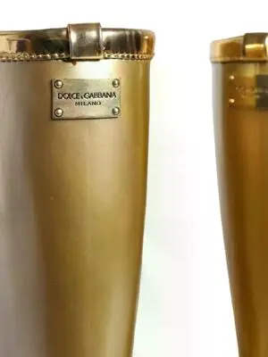 Dolce & Gabbana Metallic Buckle Detail Rain Boots