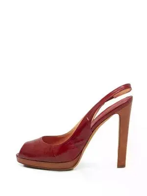 SERGIO ROSSI Peep-toe Slingback Pumps