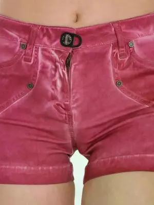 Plein Sud Faded Angled-stitching Mini Shorts