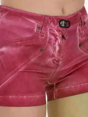 Plein Sud Faded Angled-stitching Mini Shorts