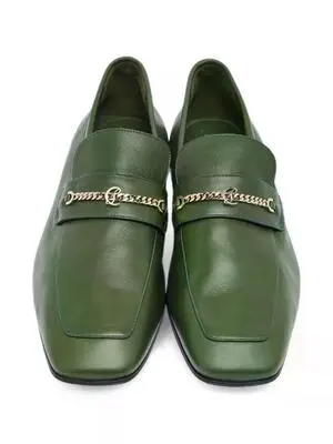 CHRISTIAN LOUBOUTIN Leather Mj Moc Chain-link Loafers
