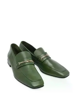 CHRISTIAN LOUBOUTIN Leather Mj Moc Chain-link Loafers