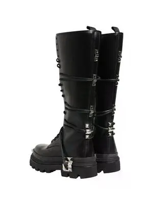 Dolce & Gabbana Logo Plaque Embellished Combat Boots