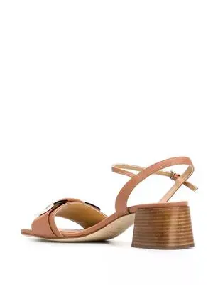 SERGIO ROSSI Block Heel Sandals With Ankle Strap