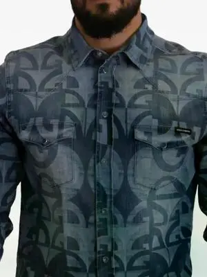 Dolce & Gabbana Dg Logo-print Denim Shirt