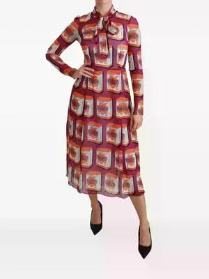 Dolce & Gabbana Bellezza Print Silk Midi Dress