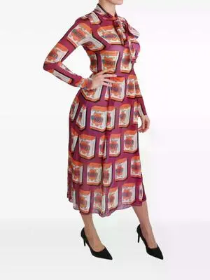 Dolce & Gabbana Bellezza Print Silk Midi Dress