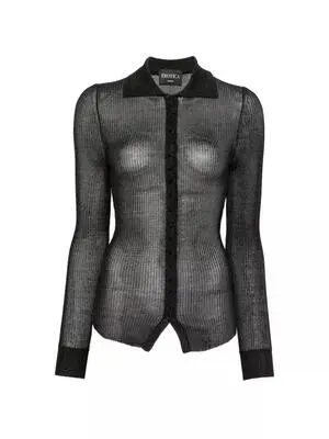 DONDUP Ribbed Knit Long-sleeve Shirt