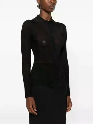 DONDUP Ribbed Knit Long-sleeve Shirt