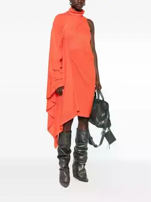 Balenciaga One-shoulder Draped Mini Dress