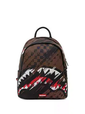 SPRAYGROUND Smeared Shark-print Backpack - Brown