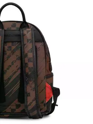 SPRAYGROUND Smeared Shark-print Backpack - Brown