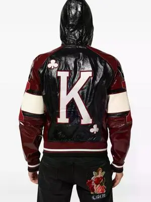Dolce & Gabbana Graffiti Print Leather Biker Jacket
