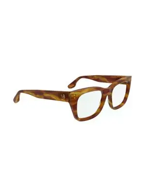 Victoria Beckham Rectangular Striped Acetate Eyeglasses