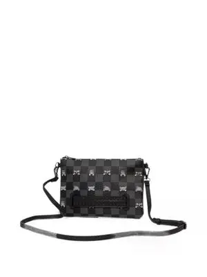 SPRAYGROUND Shark Mouth Check-pattern Clutch Bag - Black
