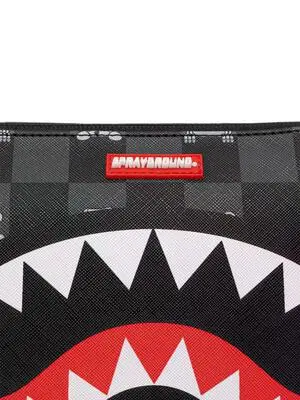 SPRAYGROUND Shark Mouth Check-pattern Clutch Bag