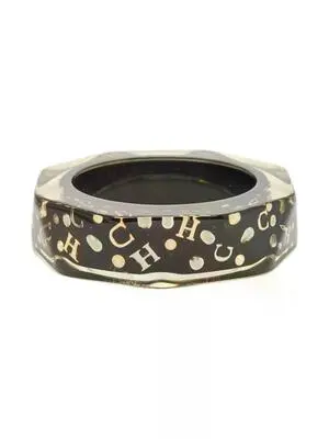 Carolina Herrera Resin Bracelet With Ch Logo - Black