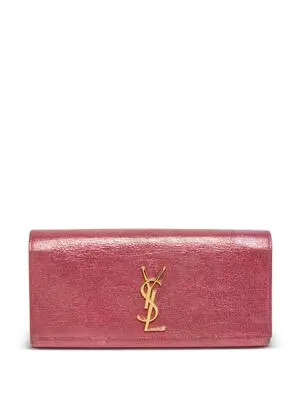 Saint Laurent 2013 Cassandre Metallic Clutch Bag - Pink