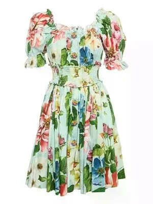 Dolce & Gabbana Floral-print Smocked Dress