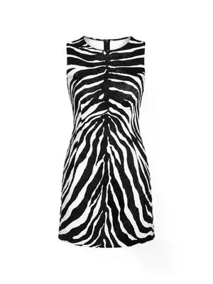 Dolce & Gabbana Zebra Print A-line Mini Dress - Black